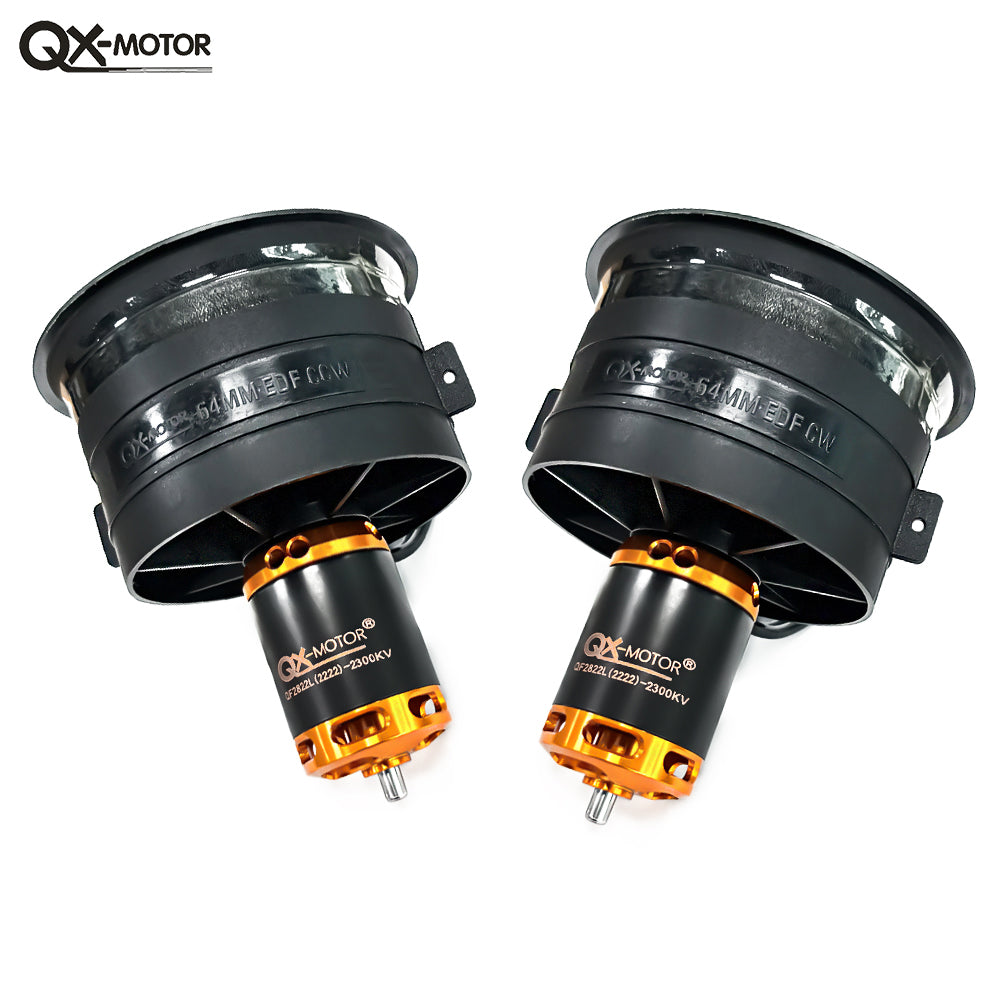 QX-MOTOR 64mm EDF 12 blades ducted fan CW CCW with QF2822 2100KV/2300K ...