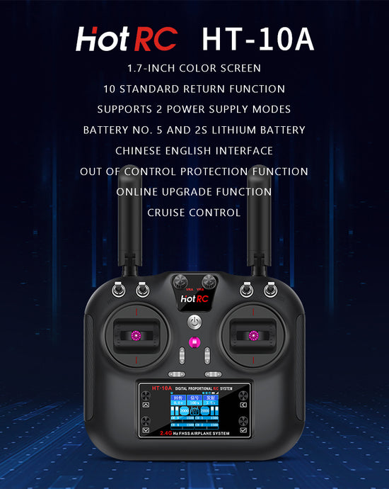 Hotrc Hot rc HT-10A HT10A 2.4Ghz 10CH Remote Controller F-10A F10A Rec ...