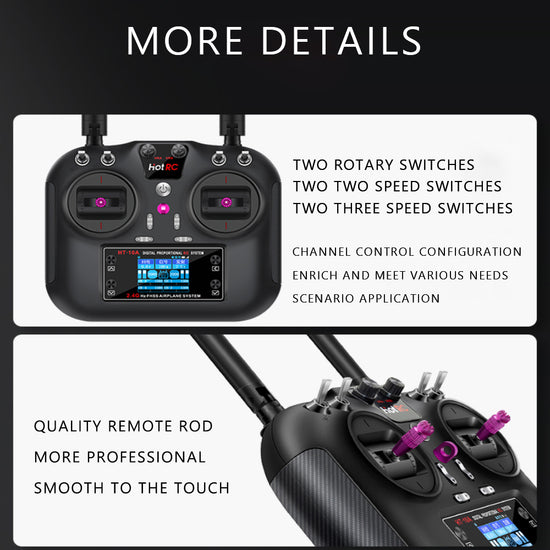 Hotrc Hot rc HT-10A HT10A 2.4Ghz 10CH Remote Controller F-10A F10A Rec ...